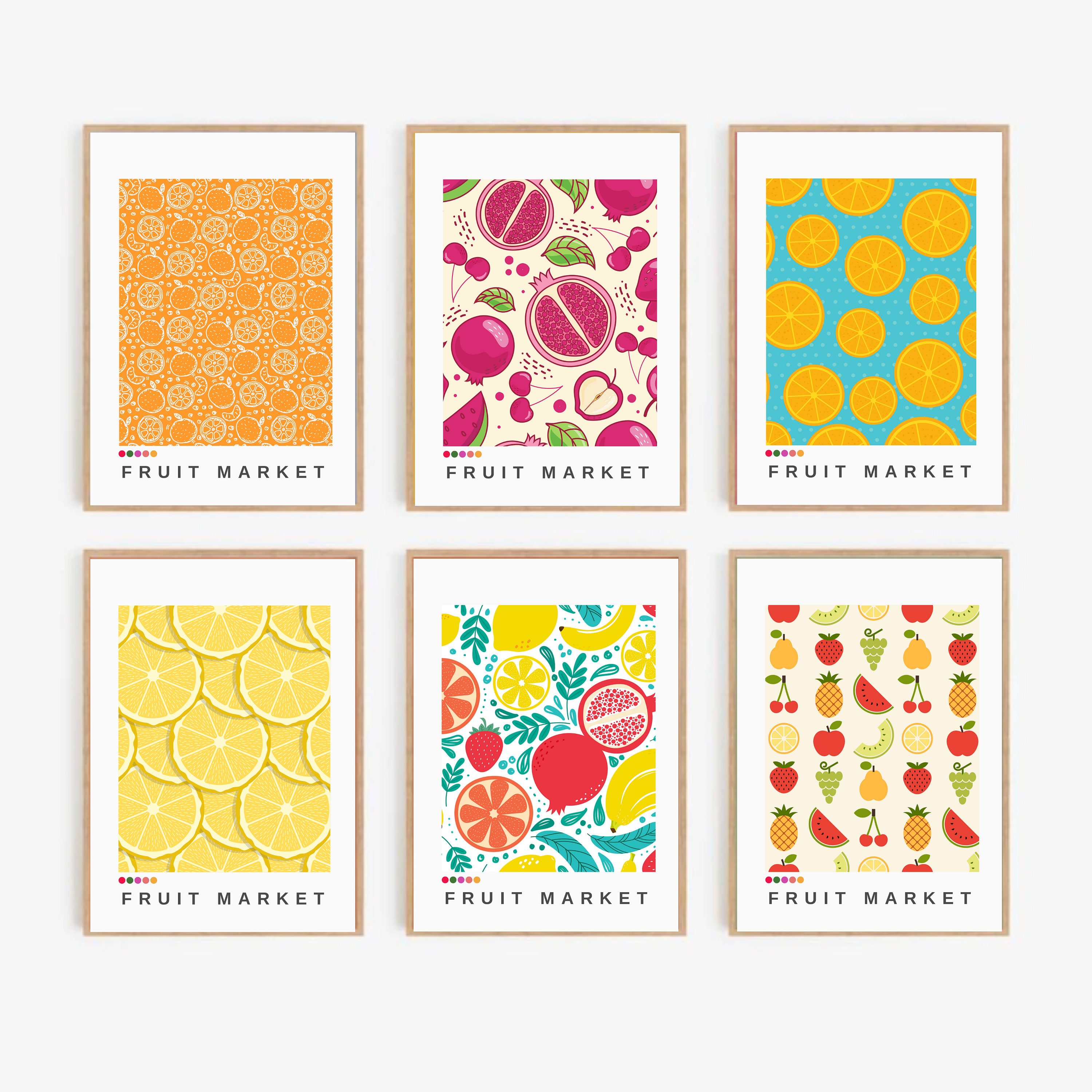 Fruit Market Poster Set: Kitchen Gallery Wall Art (digital Download) - Etsy