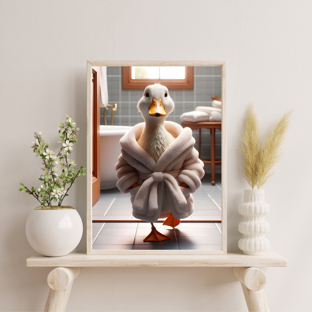 Duck Wall Decor | Bathroom Art Print | Toilet Poster | Funny Bathroom ...
