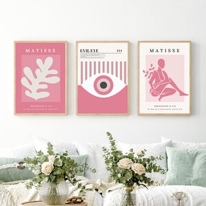 Set of 12 Pink Wall Art, Pink Botanical Prints, Matisse Pink Set of 12 ...