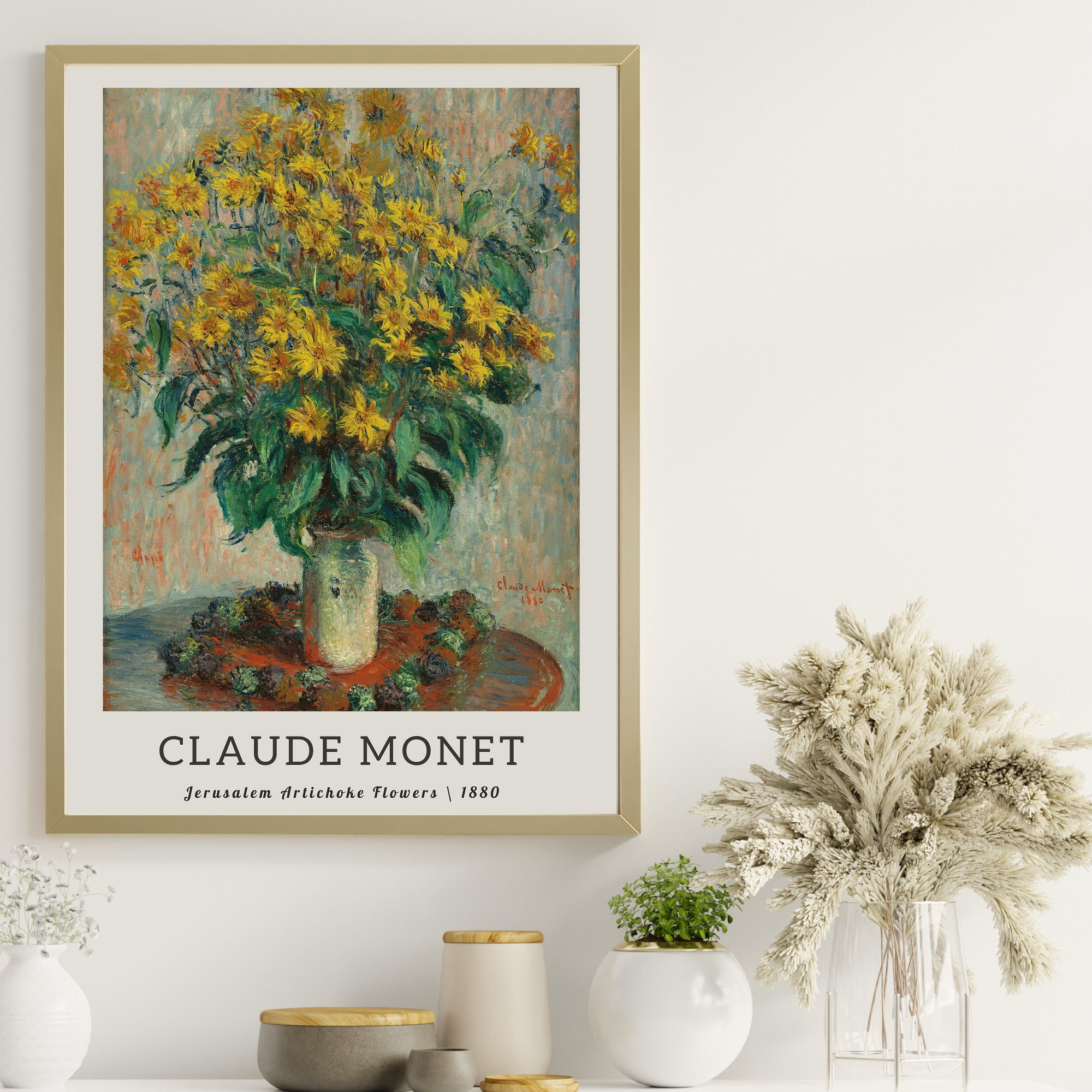 Claude Monet Art Print, French Country Wall Decor, Jerusalem Artichoke ...