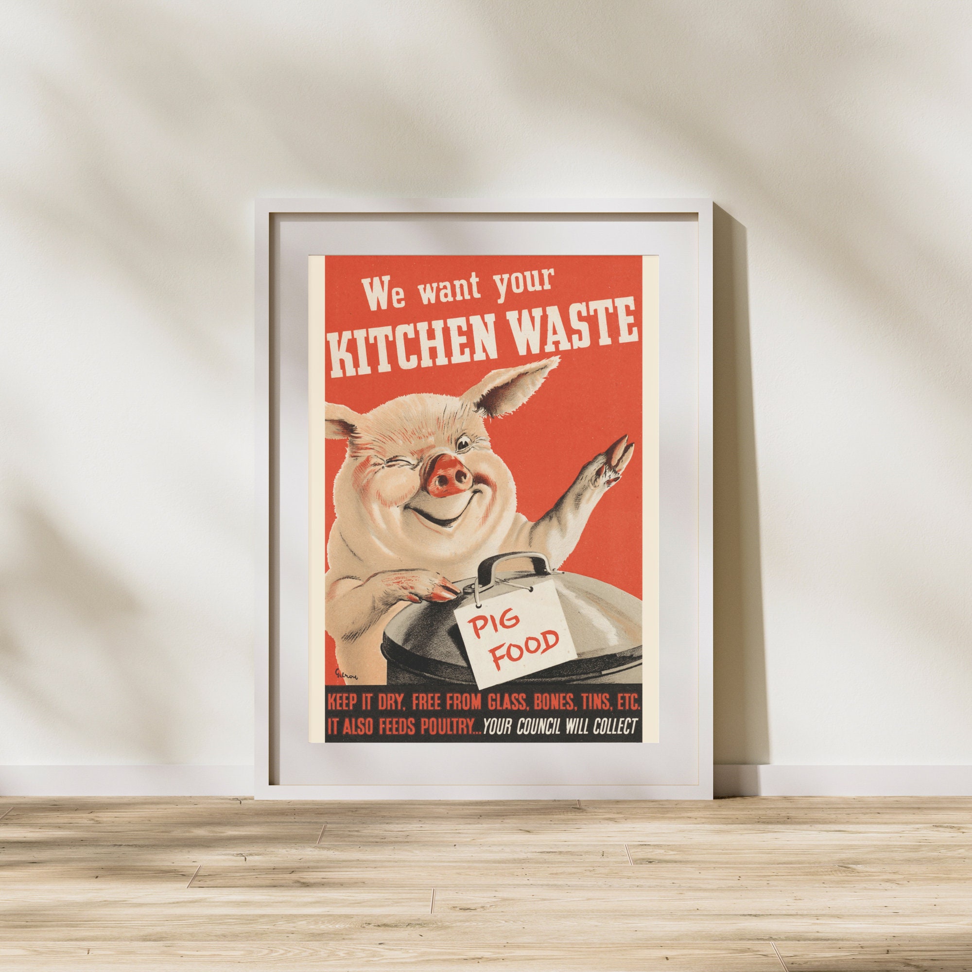 Vintage Pig Food Poster, Kitchen Propaganda Art (digital Download) - Etsy