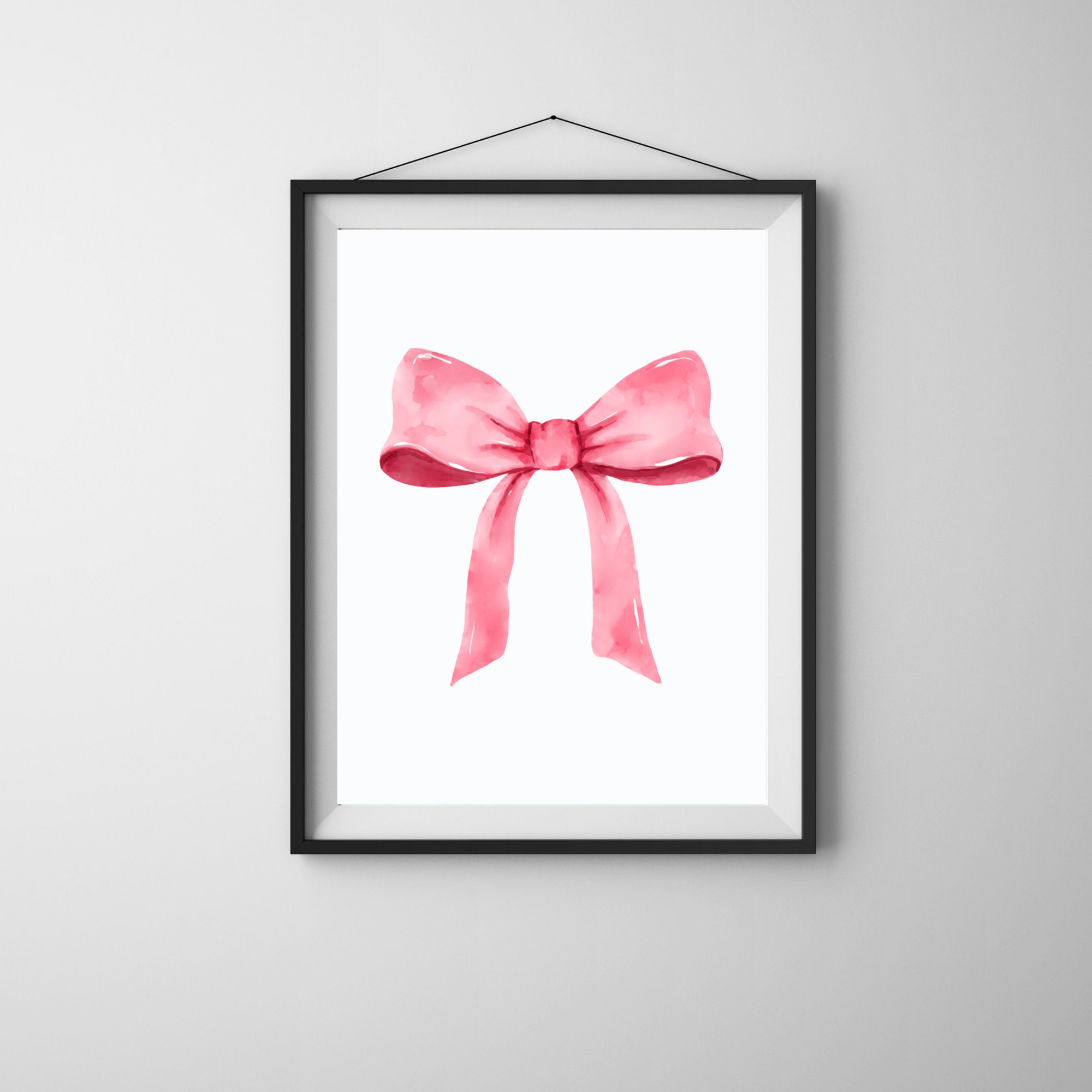 Pink Bow Watercolor Print, Preppy Room Decor (digital Download) - Etsy