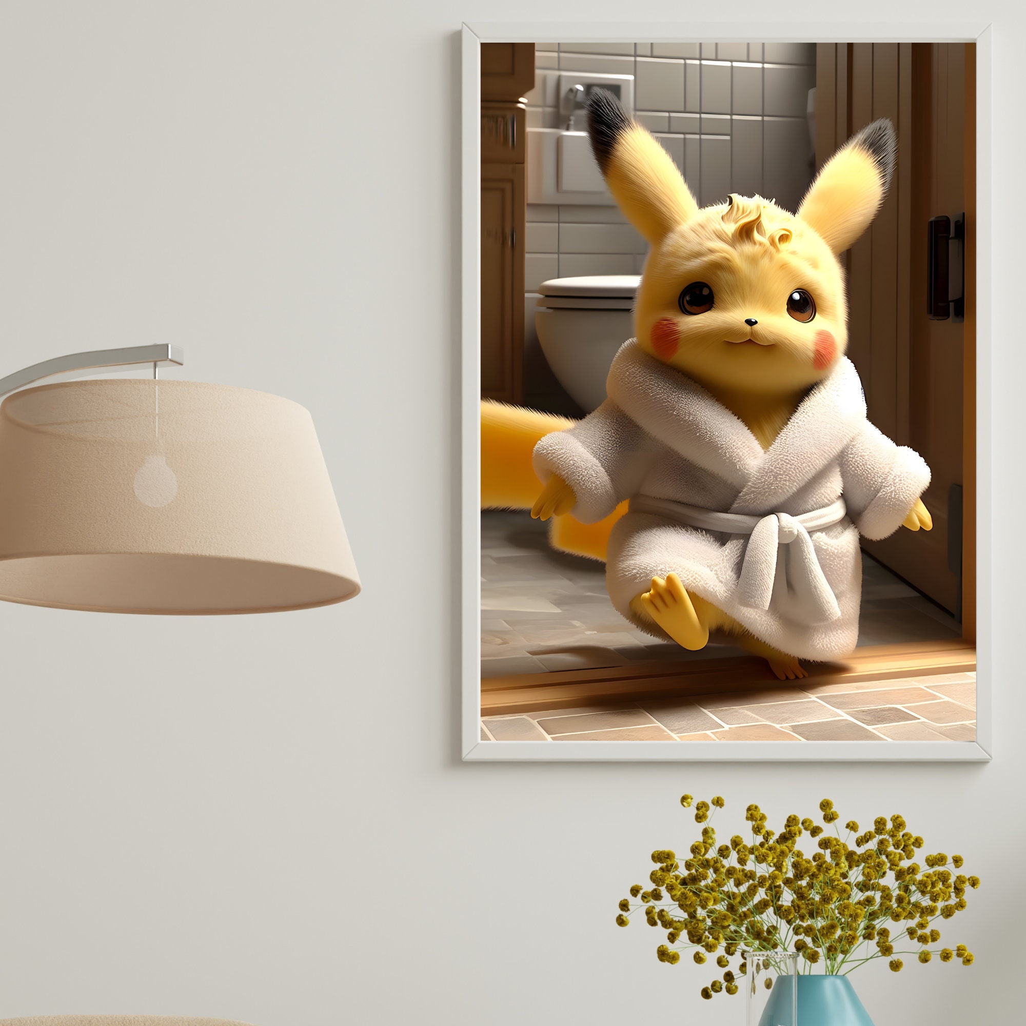 Pikachu Pokemon Digital Print Printable Pokemon Wall Art Cartoon ...