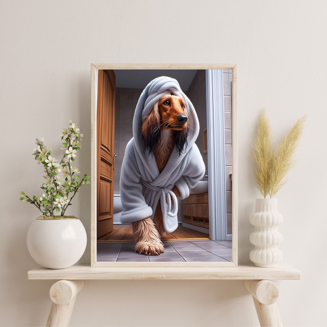 Afghan Hound Wall Decor | Dog Bathroom Print | Afghan Hound Photo ...