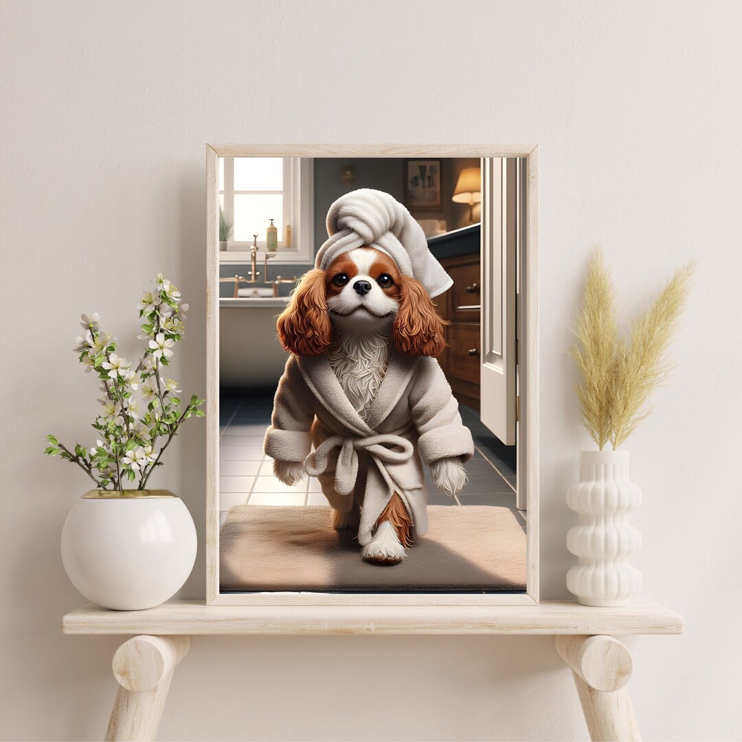 Cavalier King Charles Wall Decor | Bathroom Art Print | Cavalier Photo ...