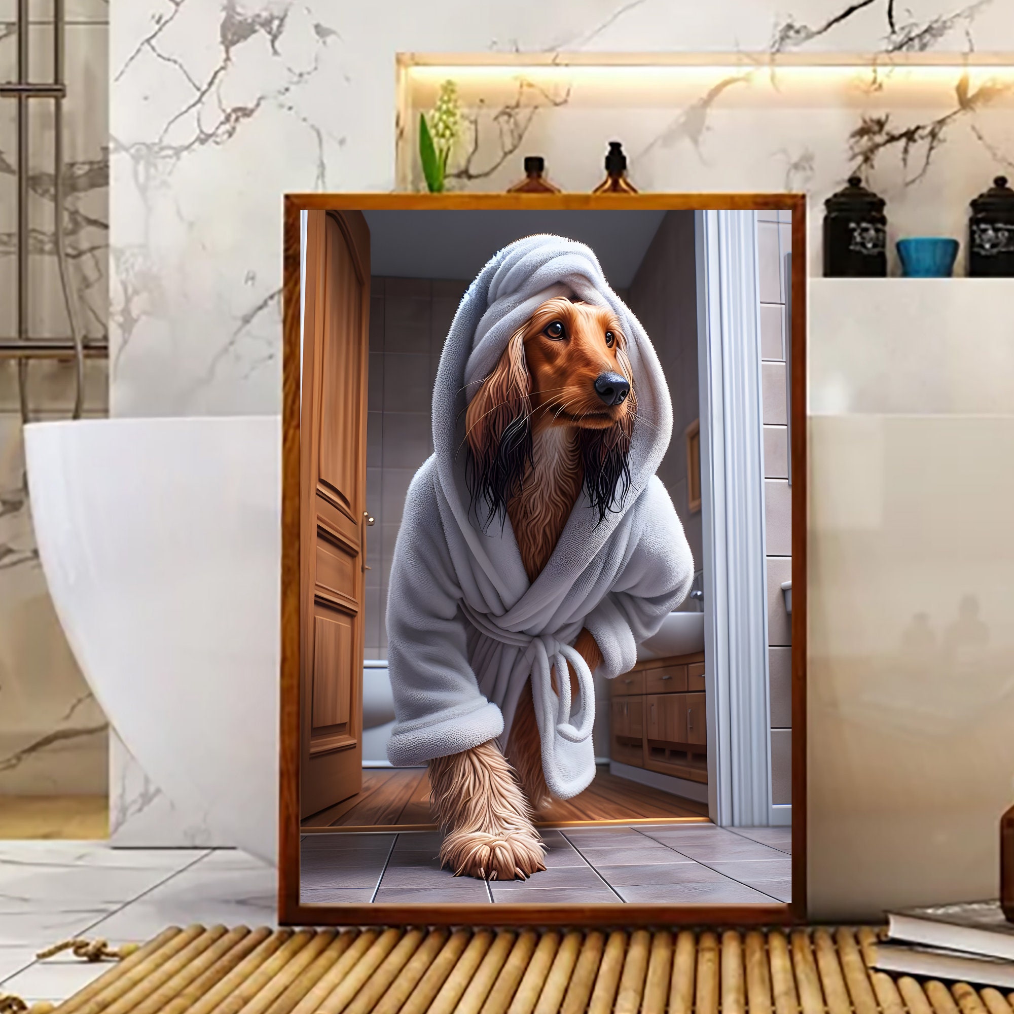 Afghan Hound Wall Decor | Dog Bathroom Print | Afghan Hound Photo ...