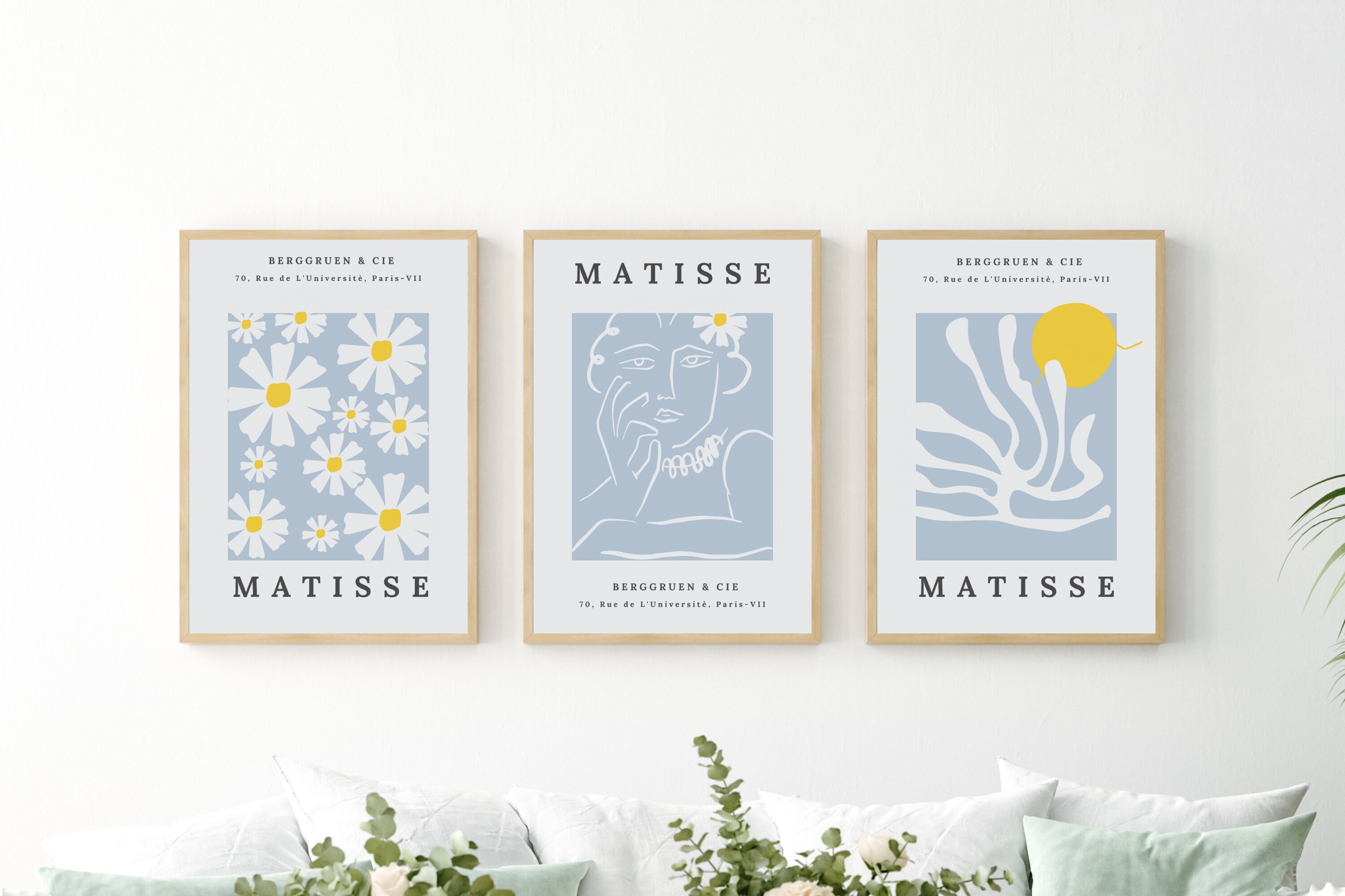 Matisse Blue Set of 3 Prints Beige Matisse Exhibition Poster - Etsy