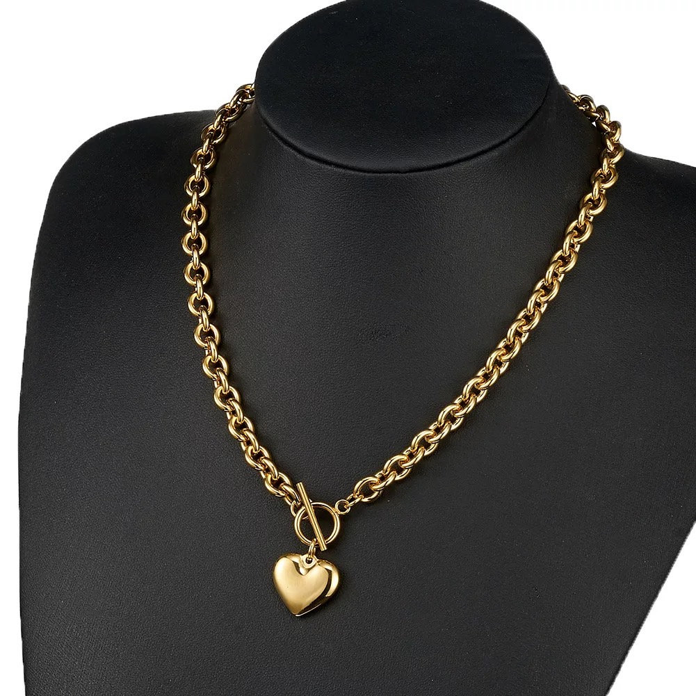 Heart toggle chain necklace store