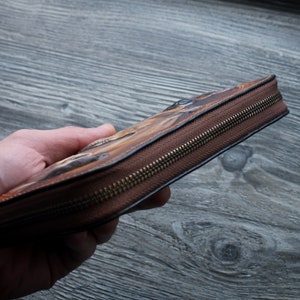 Dog Wallet, Hand Tooled Women's Wallet, Zipper Wallet With Three ...