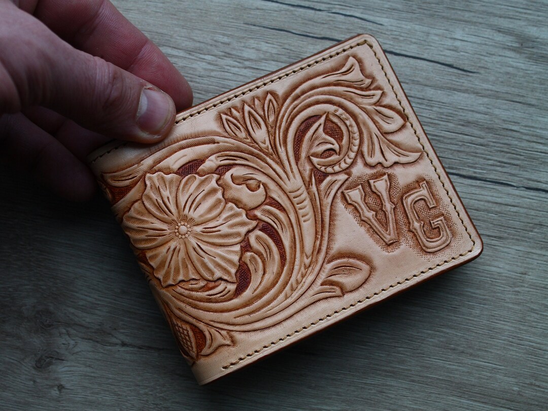 Sheridan Style Carving Billfold, Wallet Tooled Billfold Wallet, Hand ...