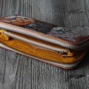 Pet Portrait Long Leather Wallet. Cat Wallet. Custom Cat Portrait From ...