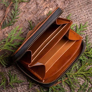 Fox Wallet Hand-tooled Wallet Leather Wallet Leather Purse With Red Fox ...