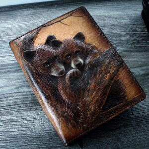 Bears Personalized A5 Leather Notebook With 4 Rings Leather Journal ...