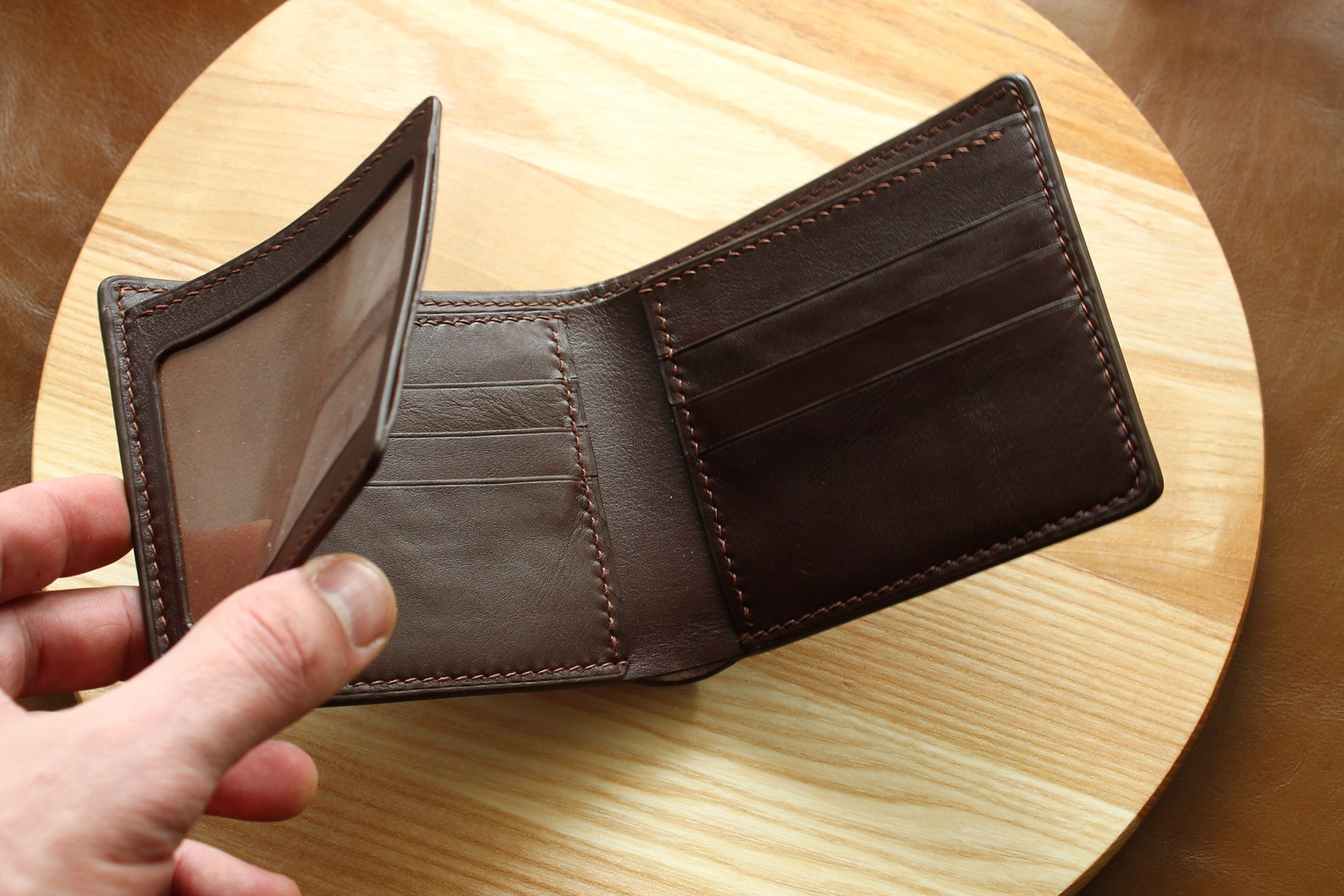 Leather Wallet Wolf Wallet Men's Wallet Hand-tooled - Etsy