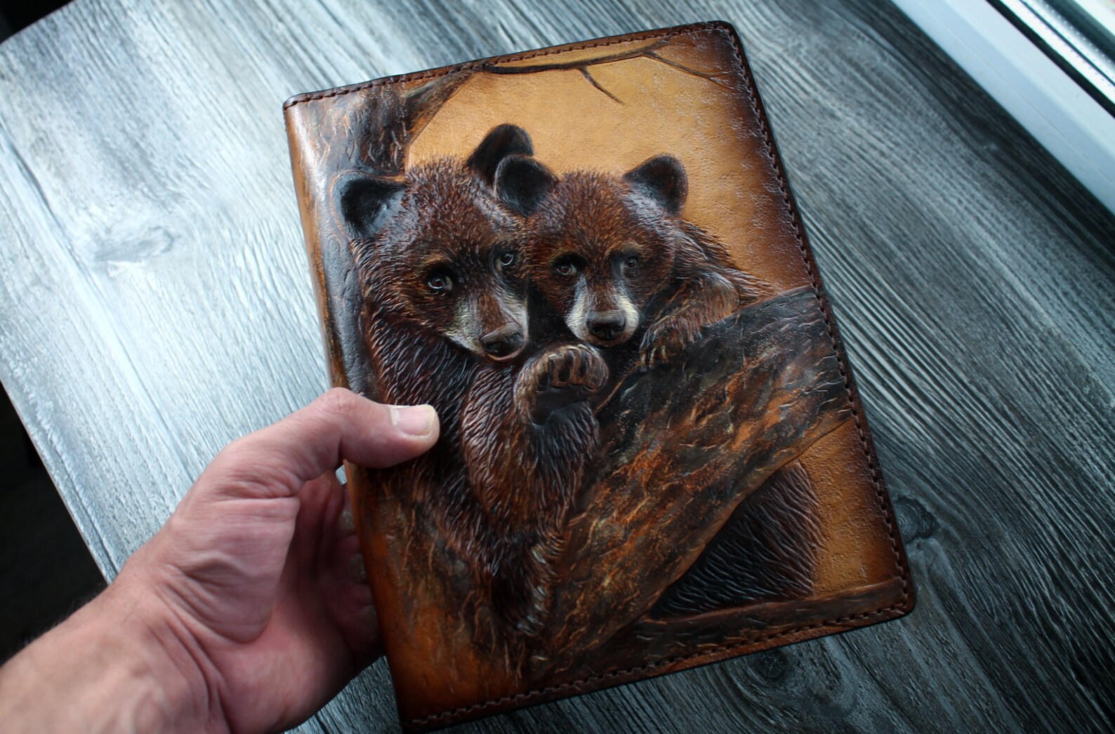 Bears Personalized A5 Leather Notebook With 4 Rings Leather - Etsy
