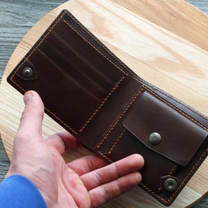 Leather Wallet, Wolf Wallet, Men's Wallet, Hand-tooled Leather Wallet ...