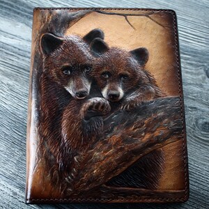 Bears Personalized A5 Leather Notebook With 4 Rings Leather Journal ...