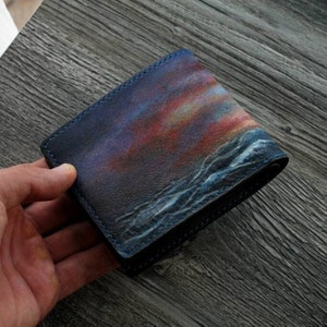 Ship Wallet. Hand-tooled Leather Ship Wallet, Sailboat Wallet, Carved ...