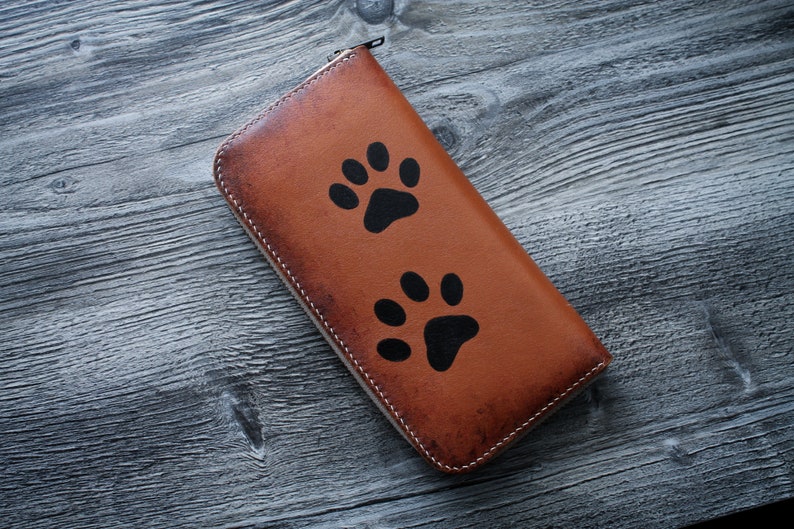 Pet Portrait Long Leather Wallet. Cat Wallet. Custom Cat | Etsy