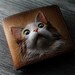 Leather Wallet Cat Wallet Hand-tooled Wallet Custom Cat - Etsy
