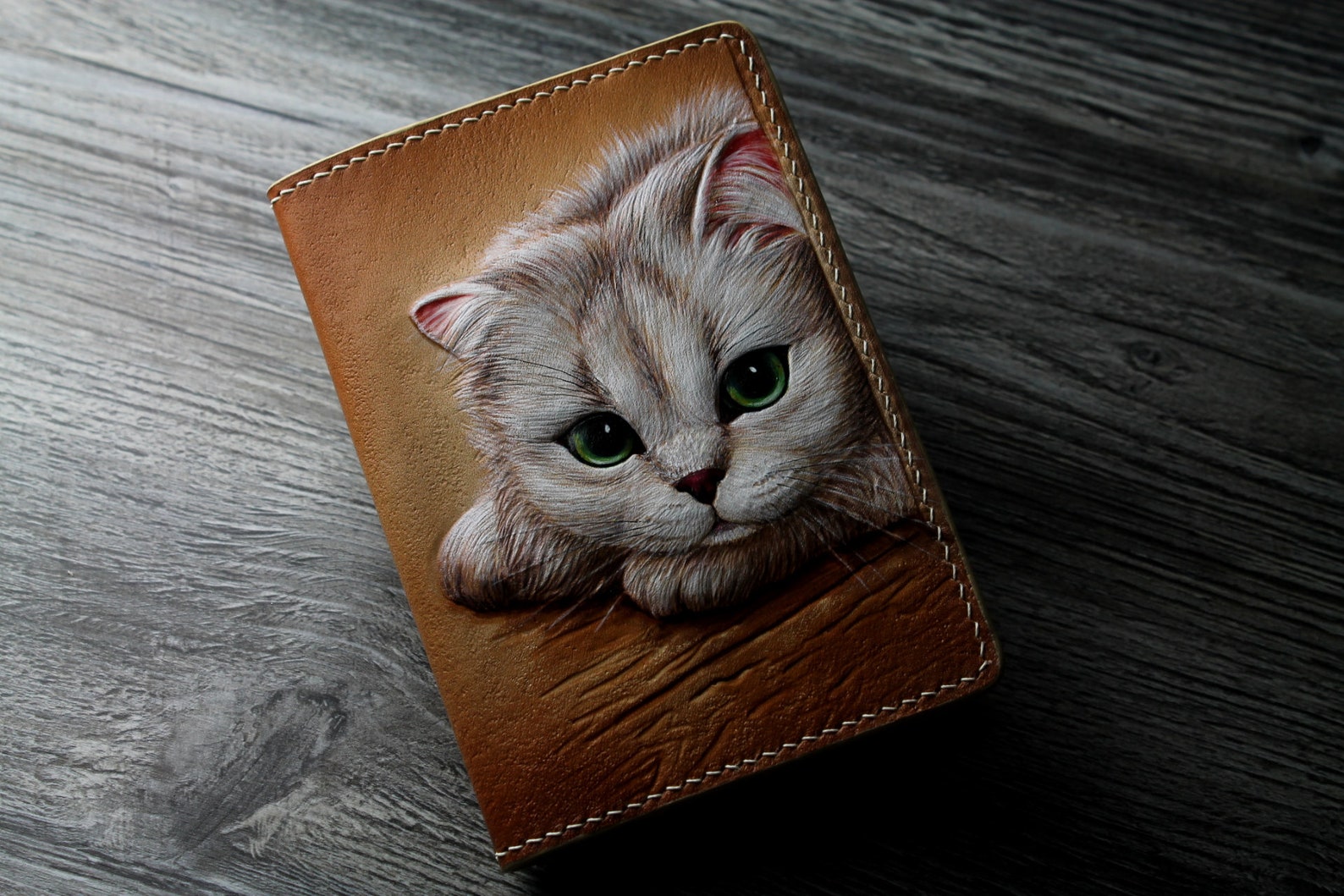 Pet Portrait Leather Passport Cover Hand-tooled Cat Passport - Etsy