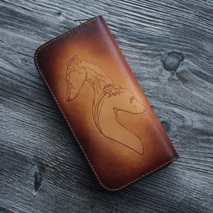 Dog Wallet, Hand Tooled Women's Wallet, Zipper Wallet With Three ...