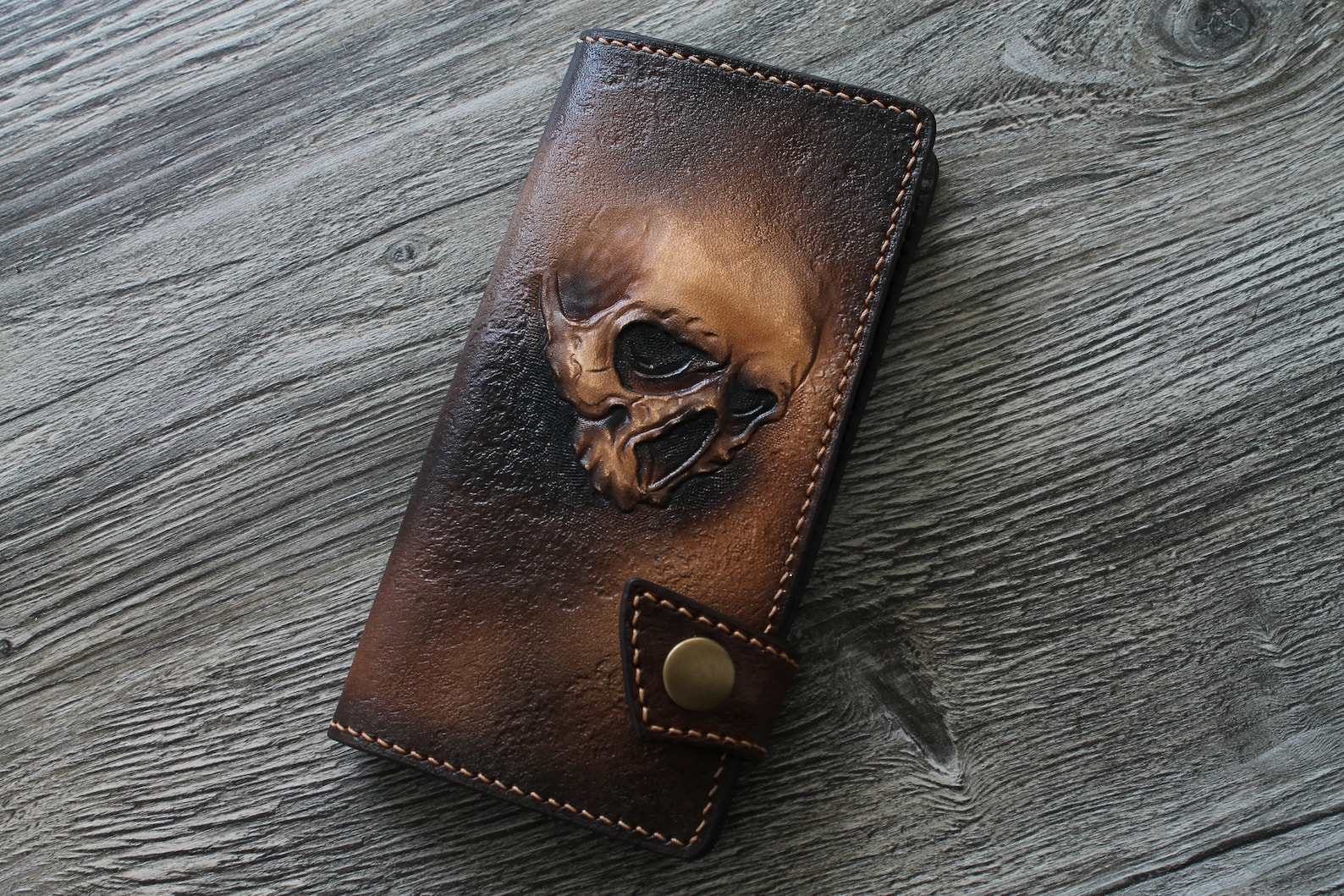 Skull Phone Case Hand-tooled Phone Case Personalised Leather - Etsy