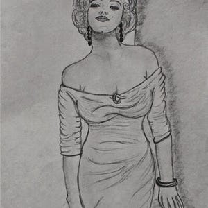Marilyn Monroe Pencil Drawing - ORIGINAL - 8x11 Inches by Artist ...