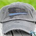 Thin Blue Line Hat, Distressed Baseball Cap With Thin Blue Line Flag ...
