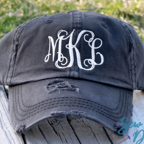 Monogrammed Hat Personalized Hat Ladies Monogram Hat - Etsy
