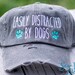 Paw Print Hat Distressed Baseball Cap OR Ponytail Hat Dog Mama Dog Mom ...