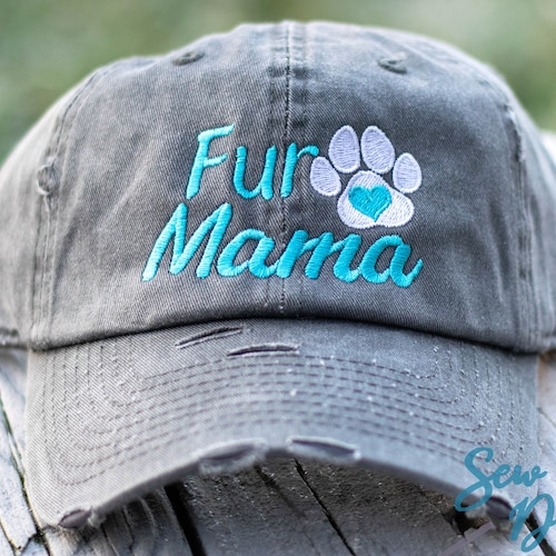 Dog Mom Hat Distressed Baseball Cap OR Ponytail Hat Dog - Etsy