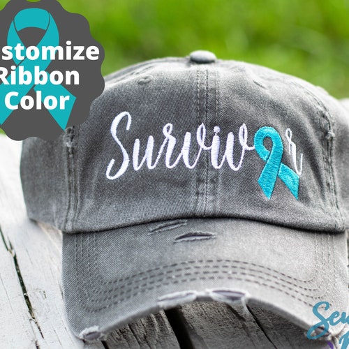 Cancer Survivor Hat Distressed Baseball Cap OR Ponytail Hat - Etsy