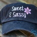 Sweet & Sassy Hat Distressed Baseball Cap OR High Ponytail - Etsy