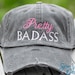 Pretty Badass Hat | Distressed Baseball Cap OR Ponytail Hat for Women ...