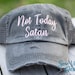 Not Today Satan Hat | Distressed Baseball Cap OR Ponytail Hat | Vintage ...