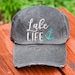 Lake Life Hat With Anchor | Distressed Baseball Cap OR Ponytail Hat ...
