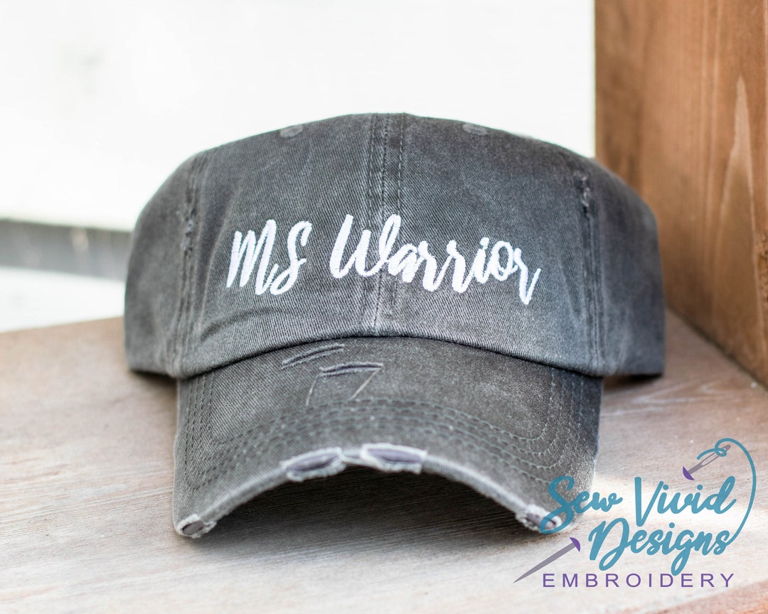 MS Warrior Hat Distressed Baseball Cap OR Ponytail Hat MS Strong ...