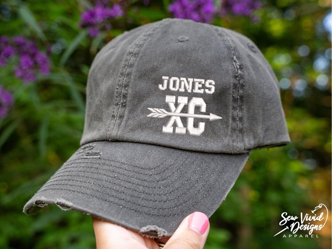 Cross Country Custom Name Hat | Distressed Baseball Ponytail Hat | XC ...