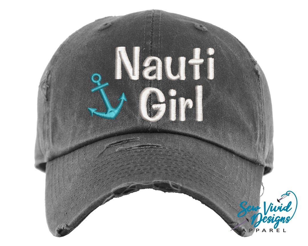 Nauti Girl Hat Hat With Anchor Summer Beach Cap Girls Trip Women's ...