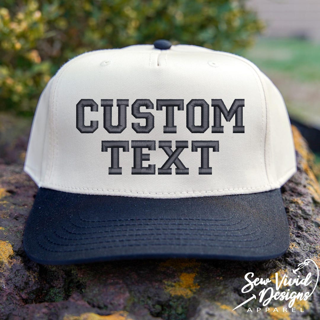 Custom Text Hat | 5 Panel Two Tone Embroidered Hat | Snapback Trucker ...
