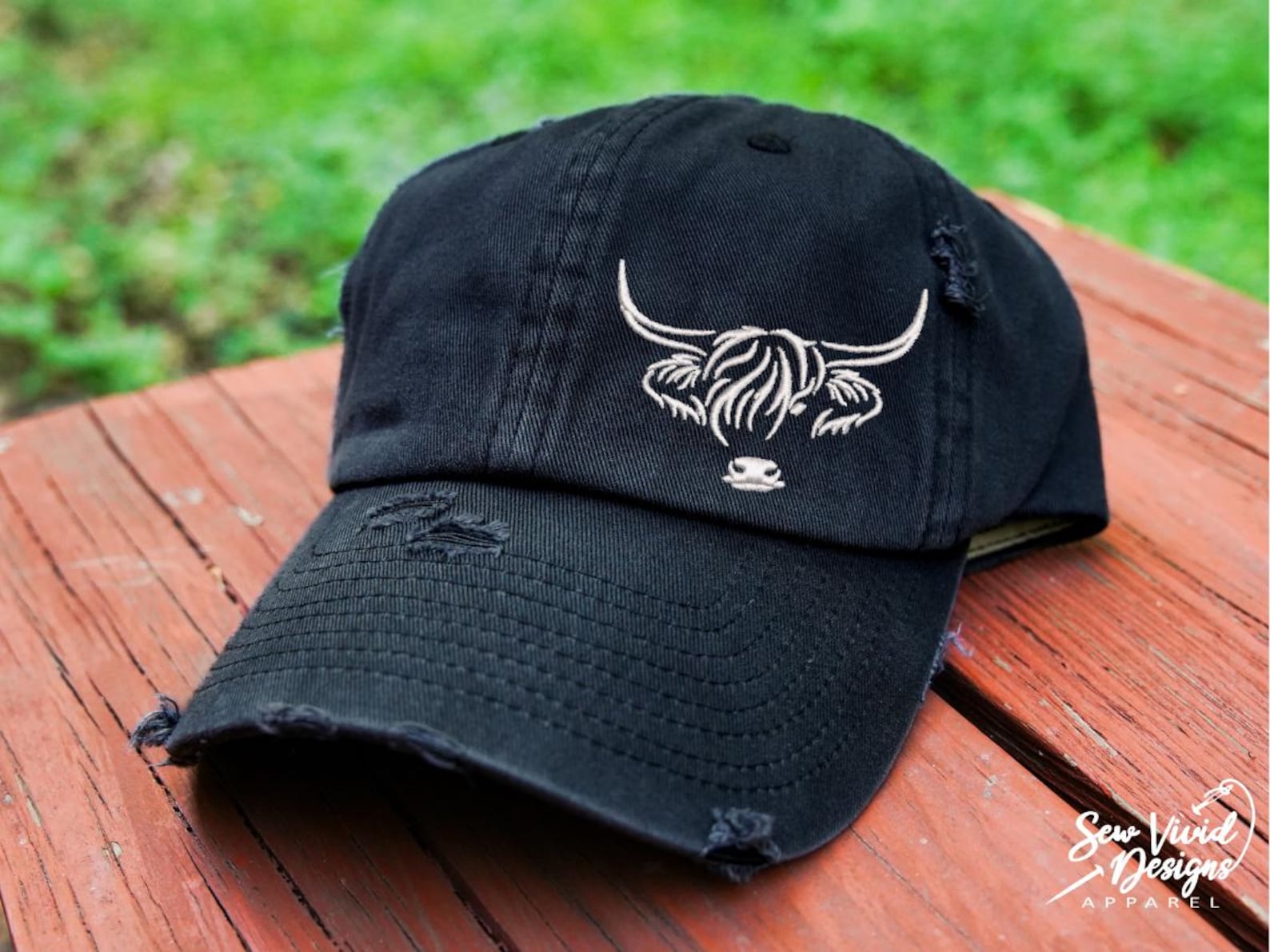 Highland Cow Hat | DISTRESSED Baseball Cap OR Ponytail Hat | Heifer Hat ...