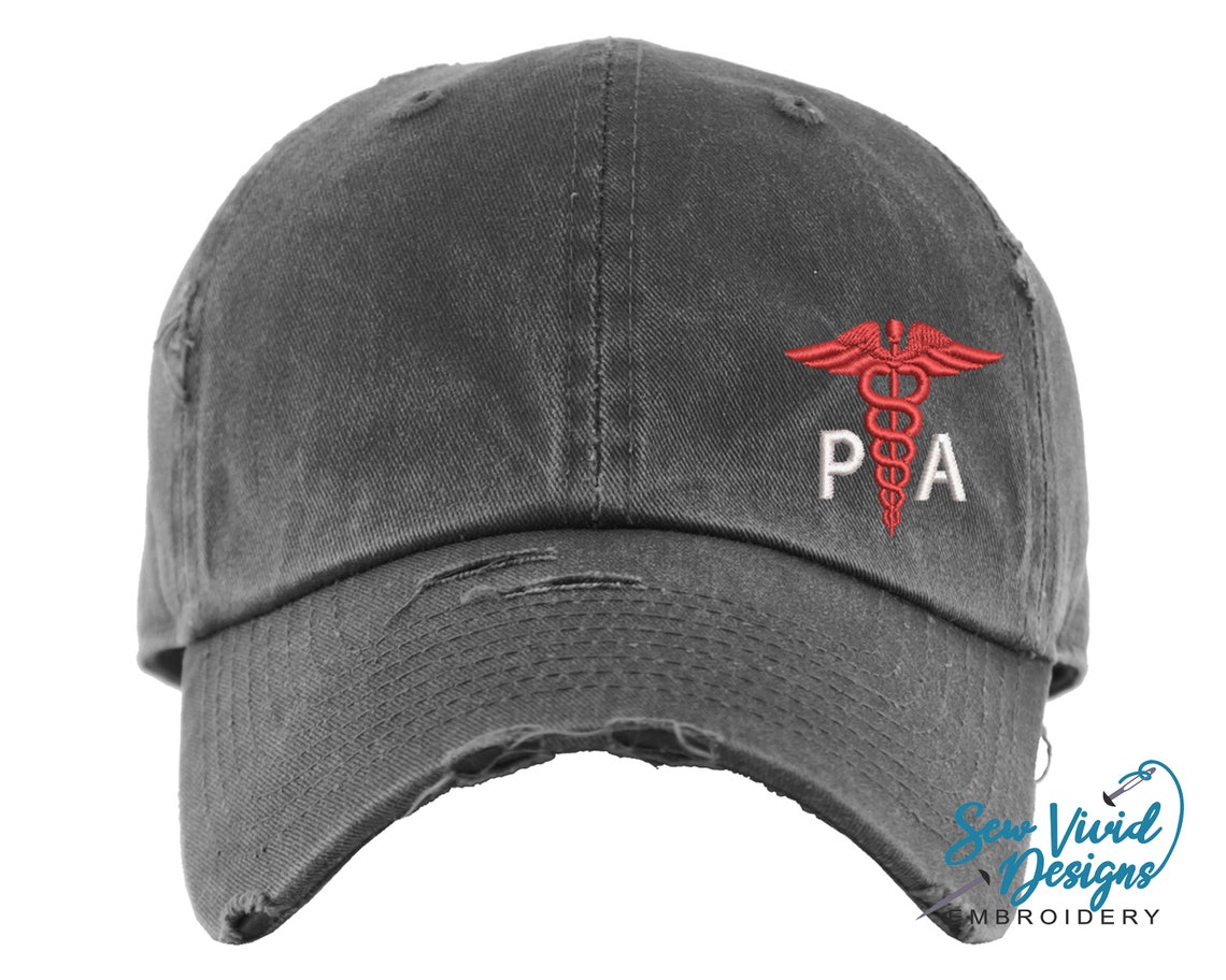 Caduceus PA Hat Distressed Baseball Cap OR Ponytail Hat - Etsy