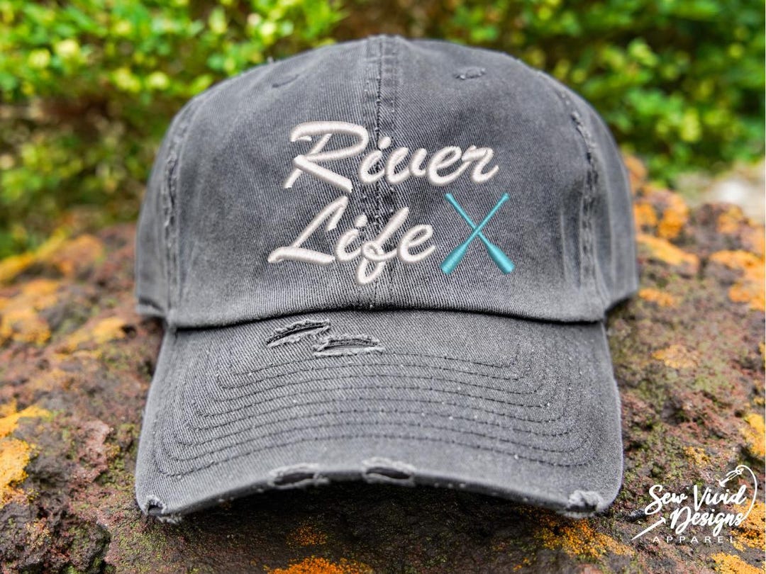 River Life Hat | DISTRESSED Baseball Cap OR Ponytail Hat | Custom ...