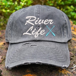 River Life Hat | DISTRESSED Baseball Cap OR Ponytail Hat | Custom ...