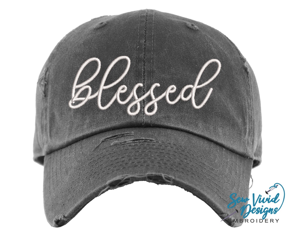 Blessed Hat Distressed Baseball Cap OR Ponytail Hat - Etsy