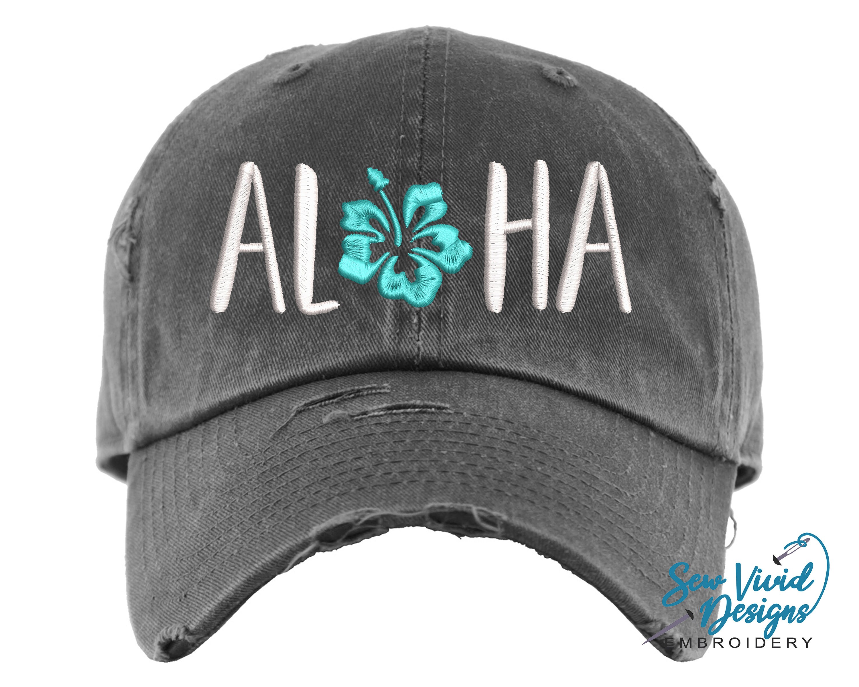 Aloha Hat Distressed Baseball Cap OR Ponytail Hat Aloha - Etsy