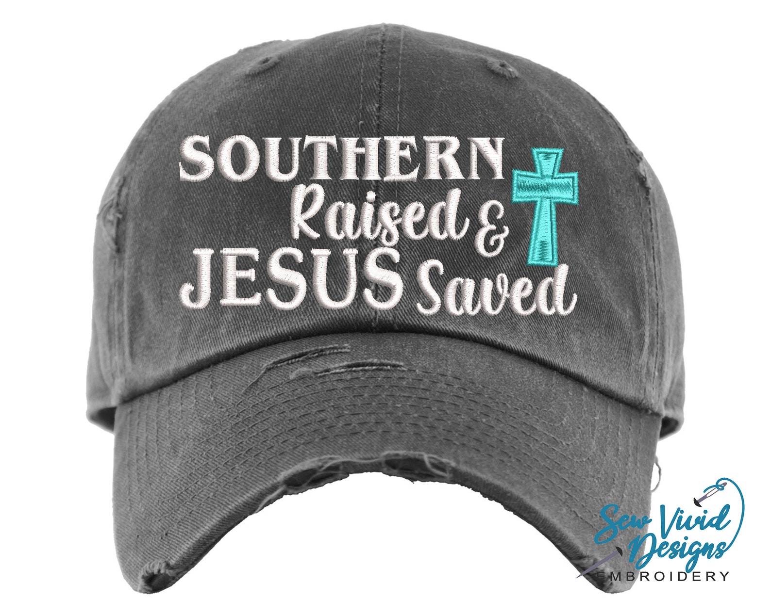 Southern Raised & Jesus Saved Hat Distressed Baseball Cap OR | Etsy