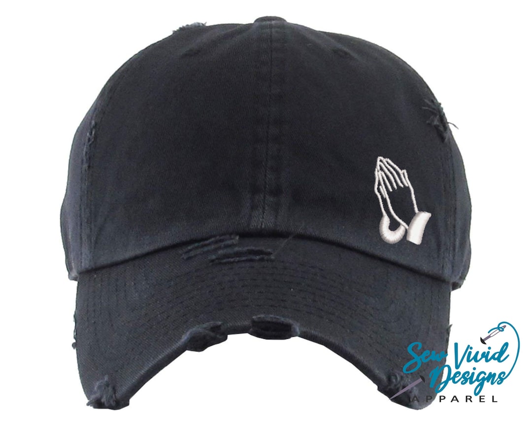 Prayer Hands Hat DISTRESSED Baseball Cap OR Ponytail Hat Custom ...