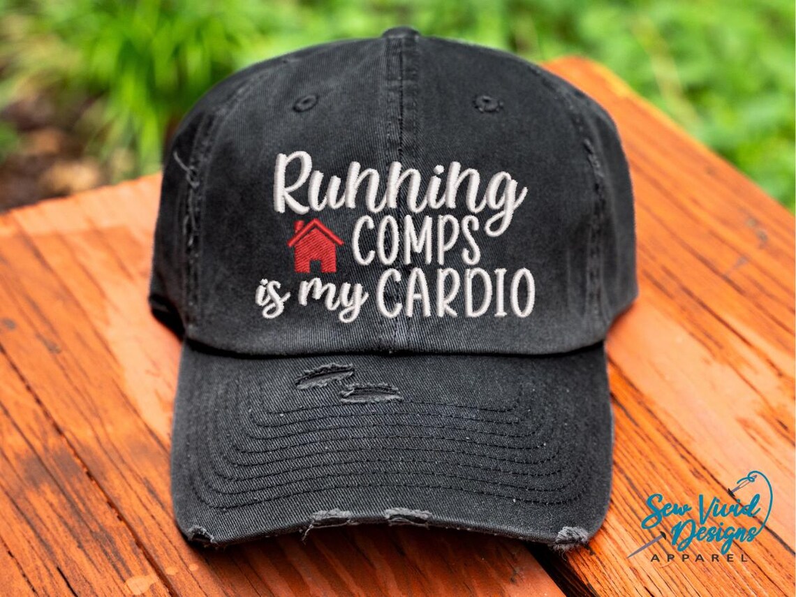 Running Comps is My Cardio Hat | Distressed Baseball Cap OR Ponytail ...